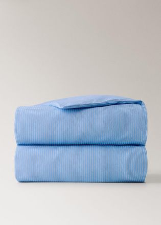 Mango Housse de couette enfant percale rayures chemise Lit 135/140 cm bleu - Home - Lit 135/140 cm - MANGO HOME