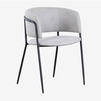 Sklum Sklum - Pack de 4 chaises de salle &agrave; manger rembourr&eacute;es Nalon Noir