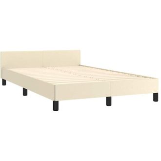 vidaXL Cadre de lit sans matelas cr&egrave;me 120x190 cm similicuir Vidaxl