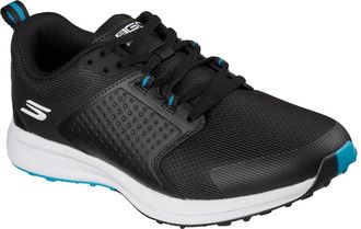 Skechers Club Golfschuh f&uuml;r Herren, wasserabweisend, Stollen-Sneaker, schwarz/wei&szlig;er Rand, Gr&ouml;&szlig;e 42