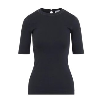 Brunello Cucinelli T-shirt c&ocirc;tel&eacute; - Femme - Tops - Bleu - Taille: 38 FR