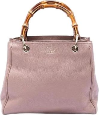 Gucci Sac bandouli&egrave;re Bamboo Shopper Pre-owned - Femme - Pre-owned - Rose - Taille: ONE Size
