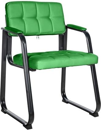 Clp Chaise Visiteur Canada B - Assise et Dossier Rembourré avec Revêtement en Similicuir - Chaise de Cuisine avec Accoudoirs - Piétement en Méta, Couleur: