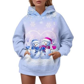 Generic Femmes L&acirc;che Automne Hiver Top No&euml;l Mignon Bonhomme de Neige Imprimer Casual Pullover Hoodie Sweatshirt, violet, XXL
