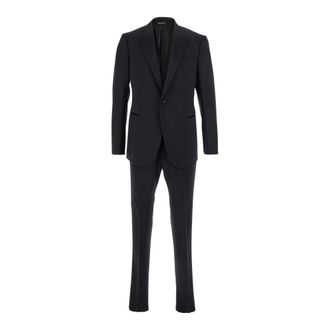 Emporio Armani Virgin Wool Stretch Anzug - - Suits - Herren - Schwarzk - L