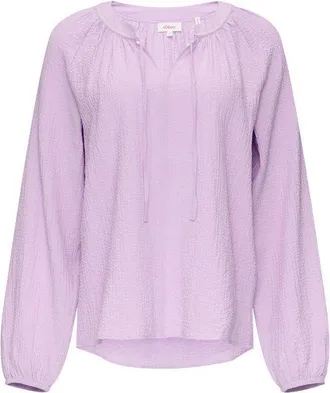 s.Oliver Langarmbluse Bluse Strukturierte Bluse mit Raffdetails