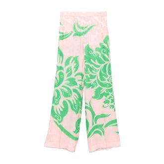 Etro Hellrosa bedruckte Hose - - Trousers - Damen - Mehrfarbig - S