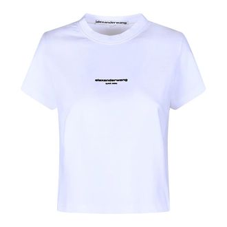 Alexander Wang Shrunken Logo T-Shirt - - Tops - Damen - Wei&szlig; - M