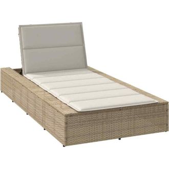 vidaXL Vidaxl - Sonnenliege mit schwebender Auflage Beige Poly Rattan