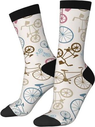 Generic Vélos Chaussettes Mi-Mollet Évacuant LHumidité Chaussette Homme Fantaisie Chaussettes Rigolotes Pour Affaires Quotidien Trekking 40Cm