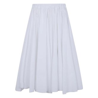 N&deg;21 Femme, Jupes, Blanc, Taille: 38 FR Canvas Midi Skirt