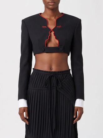 Vivetta Kurzer Slim-Fit-Blazer von aus Polyester mit gesichtsf&ouml;rmiger Stickerei