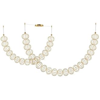 Maytoni Maytoni Golden Cage Plafonnier LED semi-encastr&eacute; moderne int&eacute;gr&eacute;, dor&eacute;, 3 000 K, 6 110 lm