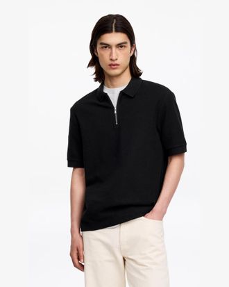 Arket Poloshirt Mit Rei&szlig;verschluss -Schwarz