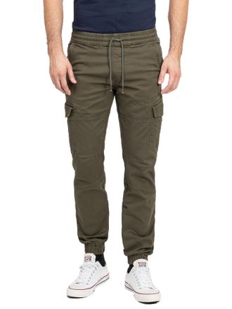 Rock Creek Herren Hose Stretch Cargo Basic Sommer Hose Regular Fit Lange Hose Stoff Hose Sommerhose Männerhose H-384 Dunkelgrün W42 L30