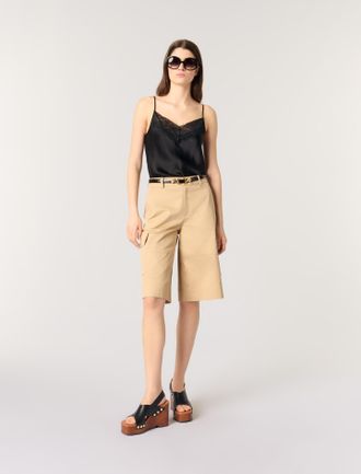Maje Top Aus Seidensatin Und Spitze - Schwarz - Gr&ouml;&szlig;e 38 - Maje