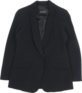 Emporio Armani Femme, Vestes, Noir, Taille: 48 FR Blazer crois&eacute; en satin envers