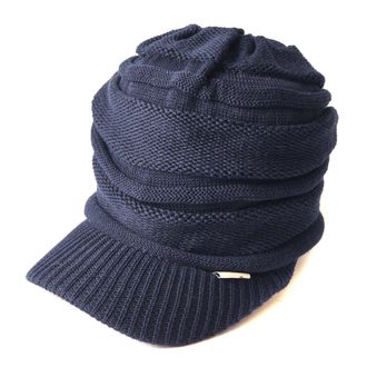 Charm by Casualbox Strick M&uuml;tze Sommer Visor Beanie - Cap Herren Winterm&uuml;tze Mit Schild Blau
