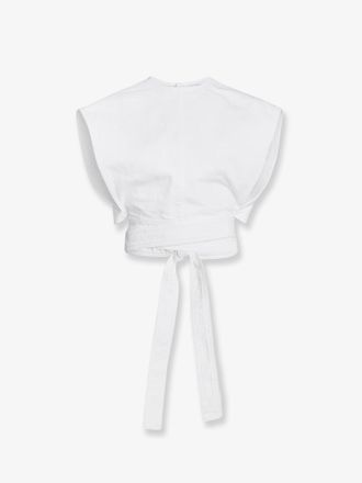 Alaia Cotton crop fit Belted top - ALAIA - gender_Woman