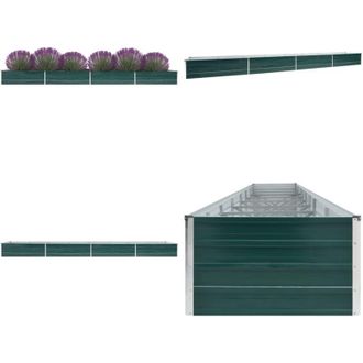 vidaXL Vidaxl - Lit sur&eacute;lev&eacute; de jardin Acier galvanis&eacute; 600x80x45 cm Vert - Jardini&egrave;re - Pot De Fleurs Ext&eacute;rieur - Bac De Culture - Jardin Vertical