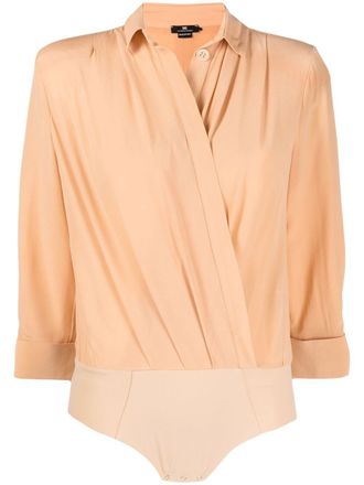 Elisabetta Franchi body cache-coeur &agrave; manches longues - Tons neutres