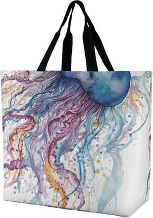 Generic M&eacute;duses Aquarelle Sac &Agrave; Bandouli&egrave;re Imperm&eacute;able Tote Bag D&eacute;contract&eacute; Sac Fourre-Tout Pour Gym Universit&eacute; Travail