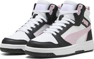 Puma REBOUND V6, Basket Unisexe, PUMA WHITE-ROSE MAUVE-PUMA BLACK