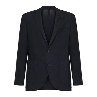 Lardini Lurex Wollmischungsblazer - - Jackets - Herren - Blau - L