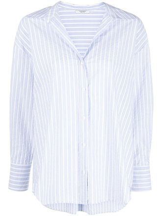 PESERICO chemise ray&eacute;e &agrave; manches courtes - Blanc