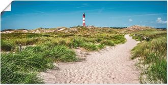 Artland Wanddeko Poster & Kunstdrucke Wandposter 100x50 cm Architektur Gebäude Leuchtturm Fotografie Blau Leuchtturm auf der Insel Amrum S5XX