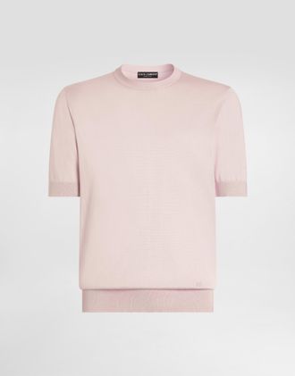 Dolce & Gabbana Pullover Aus Seide - Mann Strickwaren Rosa 54