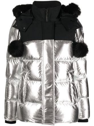 Moose Knuckles Daunenjacke mit Kapuze - Silber