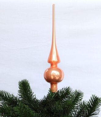 Kaemingk Christbaumspitze Echt Glas 26 x 6 cm Glanz oder Matt Weihnachtsbaum Spitze, Farbe:Rosa