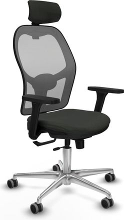 Piqueras y Crespo Gepolsterter Stuhl mit 3D-Armlehnen, h&ouml;henverstellbarer Lendenwirbelst&uuml;tze und h&ouml;henverstellbarem Kopfteil, Neigungs- und Neigungsverstellung, ausgest