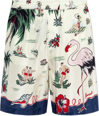 Dsquared2 Homme, Shorts, Beige, Taille: M Silk Printed Shorts