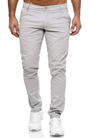 Elara Herren Chino Hose Slim Fit Stretch Chunkyrayan MEL009-Grau-30/30