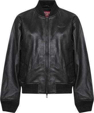 Diesel Femme, Vestes, Noir, Taille: 40 FR L-Ilyan Leather Bomber Jacket