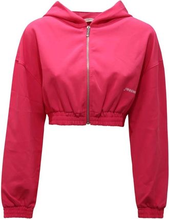Hinnominate Hinnominate, Femme, Sweatshirts et sweats &agrave; capuche, Rose, Taille: 38 FR Hnw754 Crop Full-Zip SweaT-shirt