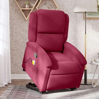 vidaXL Fauteuil de massage inclinable Rouge bordeaux Velours - Vidaxl