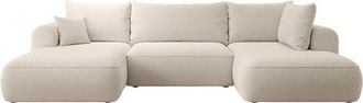 Selsey Sofa Ecksofa Eckcouch Schlafsofa Couch Mit Stauraum Schlaffunktion Pflegeleicht Polyurethanschaum U Form Rechts OVO Beige Boucle Abriamo