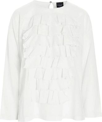 Bitte Kai Rand Femme, Blouses et Chemises, Blanc, Taille: 40 FR Blouse à Volants sur le Devant