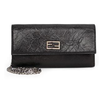 Fendi Tube Continental Geldb&ouml;rse mit Kette - - Bags - Damen - Schwarzk - ONE SIZE