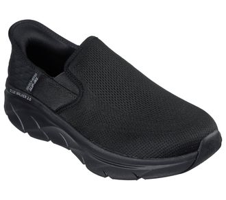 Skechers Herren Extra Wide Fit Hands-Free Slip-ins Dlux Walker 2.0 Rezinate Sneaker, Schwarz, 42.5 EU X-Weit
