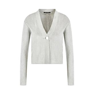 A|X Armani Exchange Cropped Cardigan mit V-Ausschnitt - - Knitwear - Damen - Grau - L