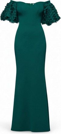 Goddiva Maxikleid Off The Shoulder 3D Puffed Sleeve Sweetheart Maxi Dress Langes Kleid, Schulterfrei, Herz-Ausschnitt