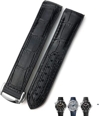 Generic 21 mm 22 mm Gummi-Lederarmband 19 mm 20 mm für Omega 300 AT150 HydroConquest Sportarmband