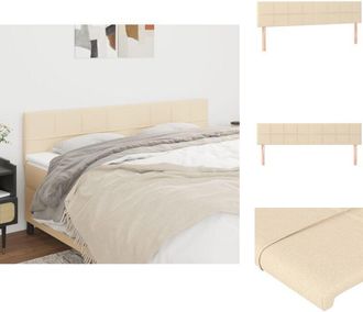 vidaXL Kopfteile 2 Stk. Creme 80x5x78/88 cm Stoff - Bettkopfteil - Betthaupt - Creme Farbe - Kopfteil Aus Stoff - Massivholzknopfe