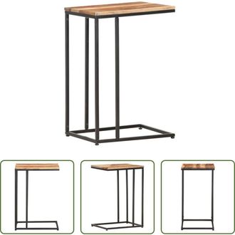 vidaXL C-Form - Beistelltisch 35x45x65 cm Massivholz