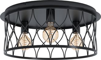 Eglo Deckenlampe Giltspur, 3 flammige Deckenleuchte, Wohnzimmerlampe aus Metall in Schwarz, Schlafzimmerlampe mit E27 Fassung