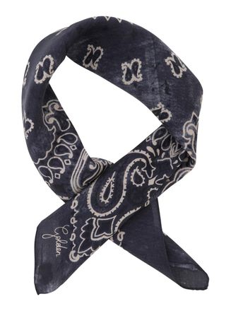 Golden Goose Paisley-Printed Silk Scarf - Navy